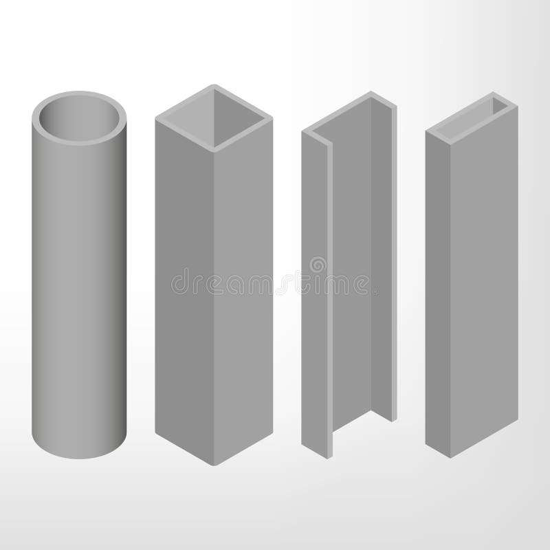 Steel Beam Isometric Vector Illustration. Stock Vector - Illustration ...