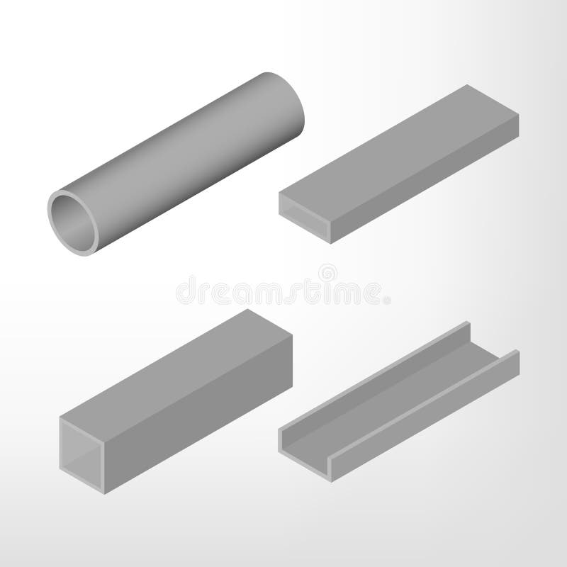Steel Beam Isometric Vector Illustration. Stock Vector - Illustration ...