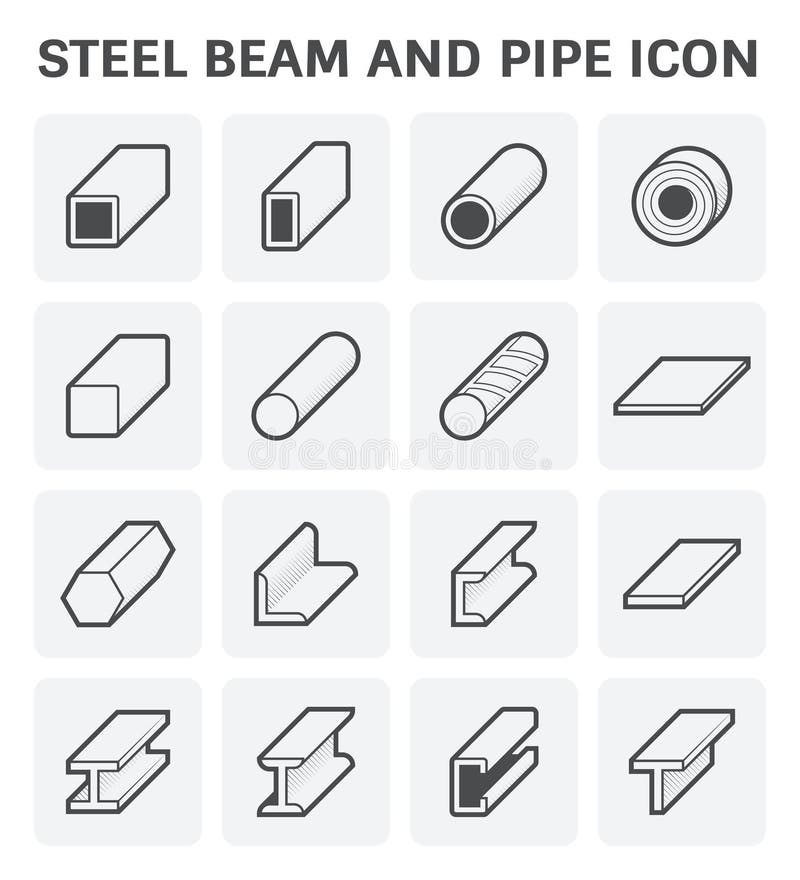 Steel Beam Pipe stock vector. Illustration of black, engineering - 90484140