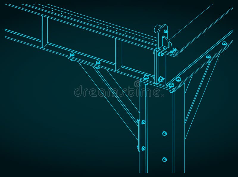 Steel Beam To Beam Connections Stock Vector - Illustration of detail ...