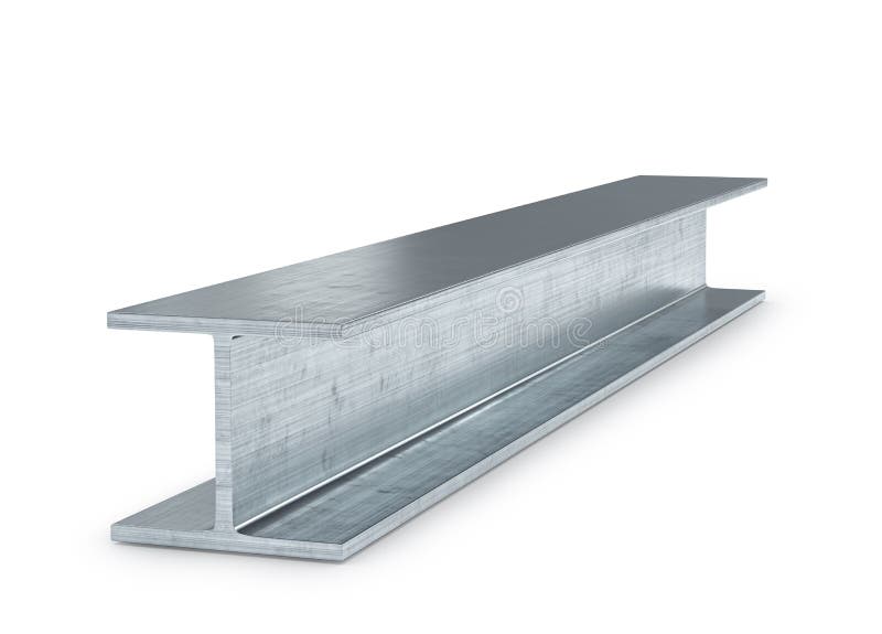 Steel Beam on White Background. 3d Rendering Stock Illustration ...