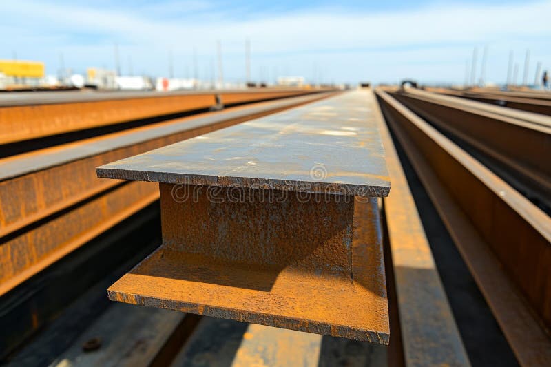 Steel Beams at a Construction Site, Essential for Structural Support ...