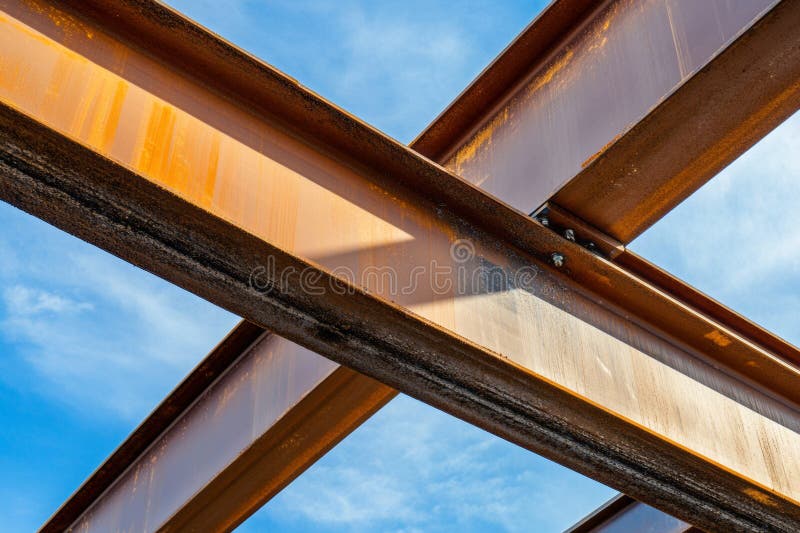 Steel Beams at a Construction Site, Essential for Structural Support ...