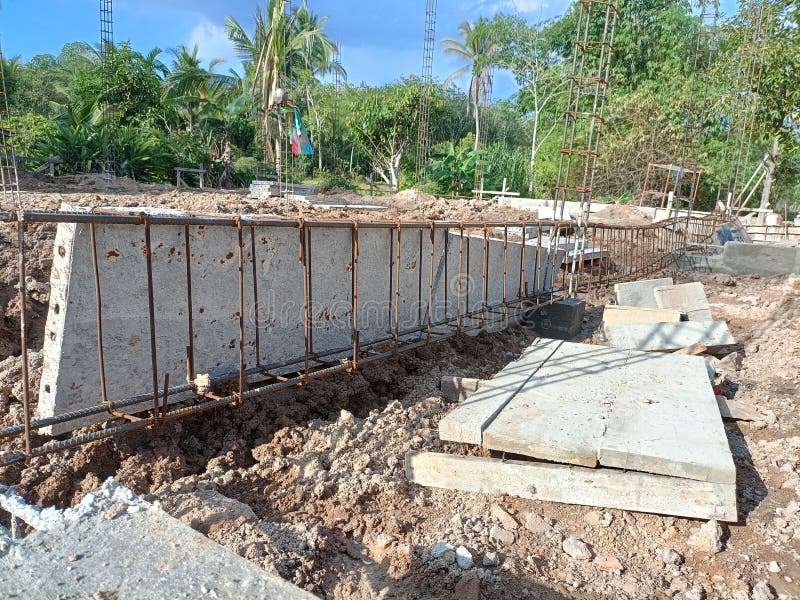 Steel Beams Ready for Pouring Concrete Stock Photo - Image of roof ...
