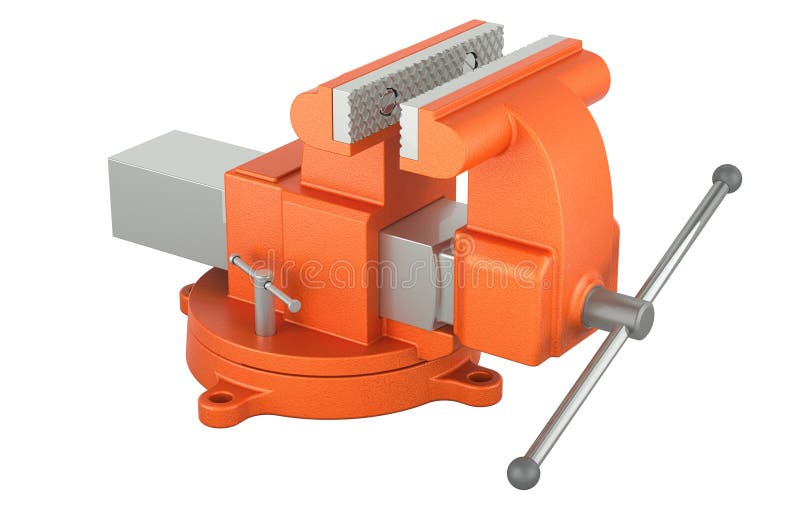 Steel Bench Vice with Anvil Base. 3D Rendering Stock Illustration ...