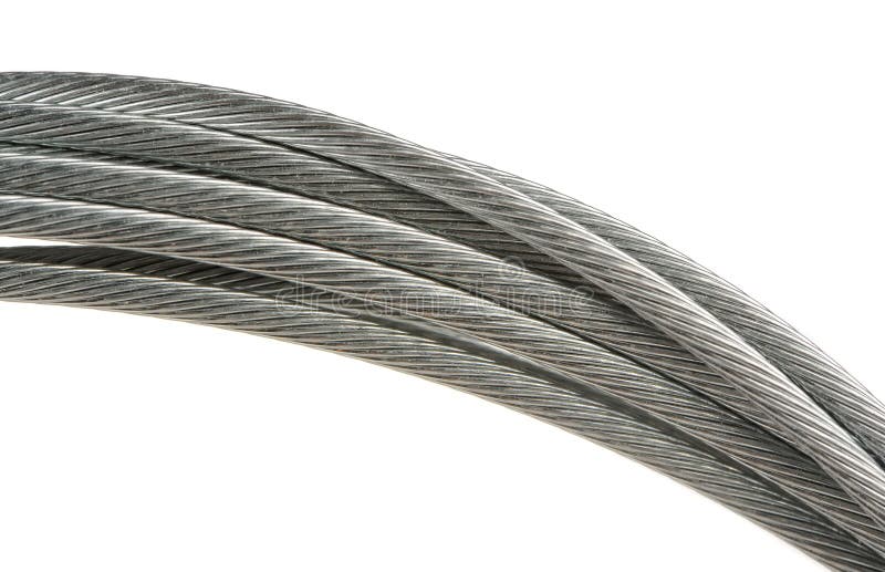 Steel Bicycle Brake Cable on White Background Stock Photo - Image of ...