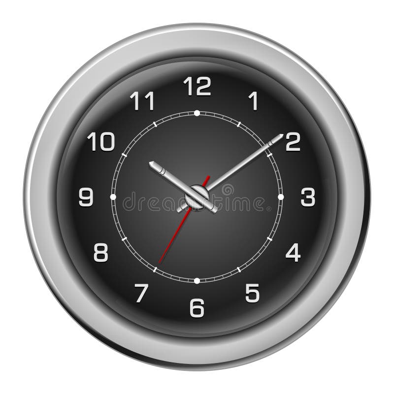 Steel Black Modern Clock Vector Stock Vector - Illustration of minutes ...