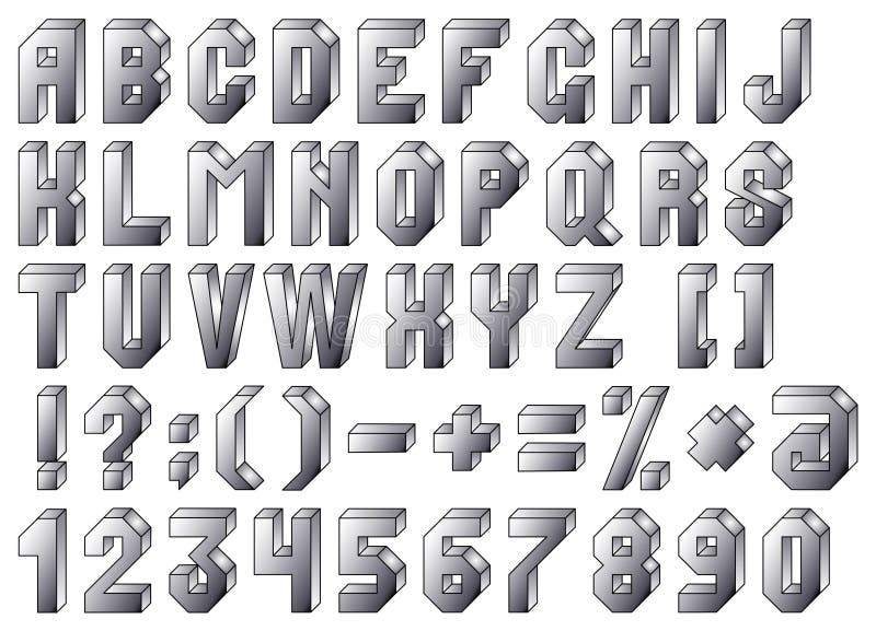 Steel blocks alphabet stock vector. Illustration of font - 12205330