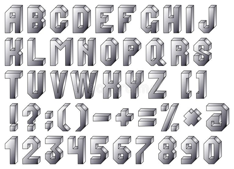 Steel blocks alphabet stock vector. Illustration of font - 12205330