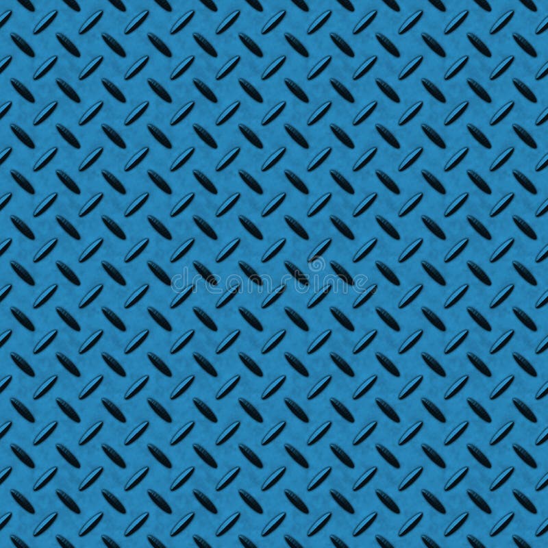Steel Blue Checkerplate Metal Seamless Background Stock Illustration ...