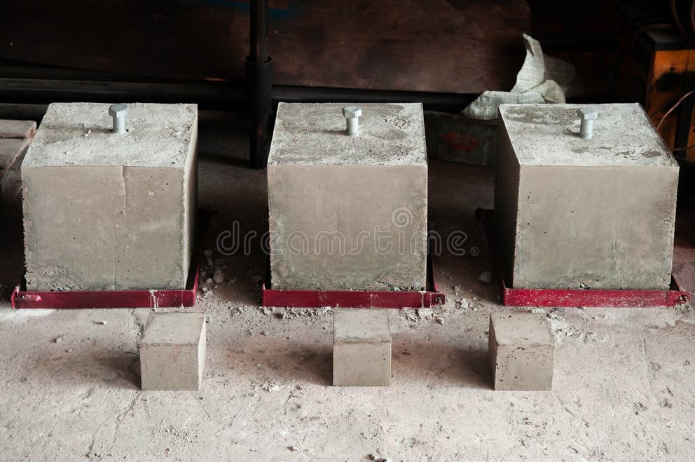 Steel Bolt in Concrete Block for Strength Testing Stock Image - Image ...