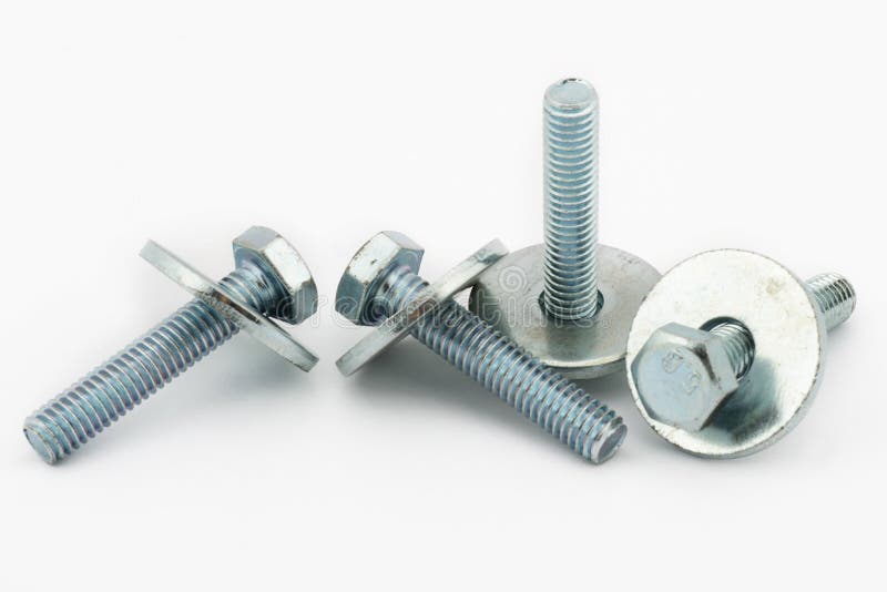 Steel bolt and shim stock image. Image of hole, horizontal - 65664049