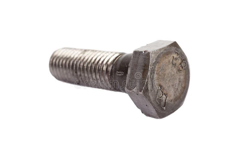 Steel Bolt on a White Background Stock Photo - Image of isolate, length ...