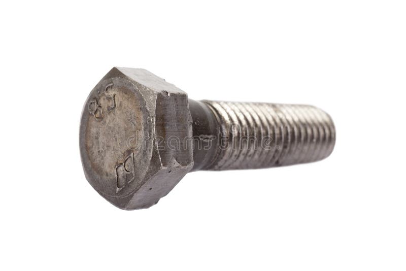 Steel Bolt on a White Background Stock Image - Image of handle, build ...