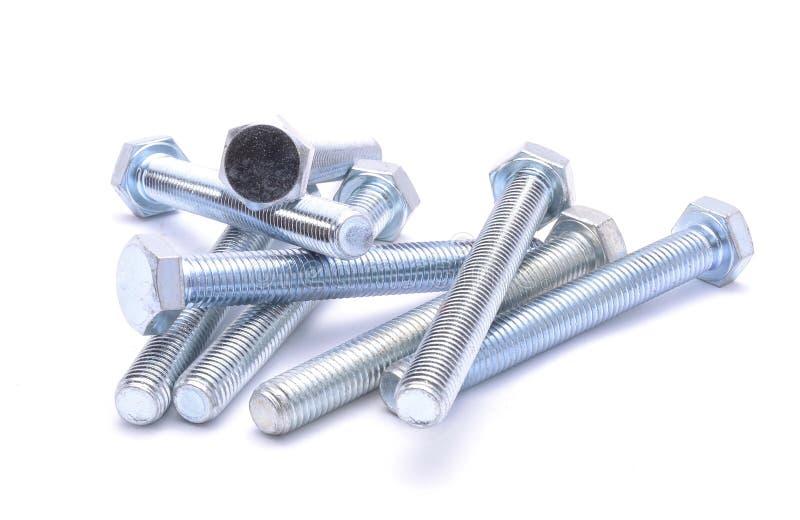 Steel bolts isolated stock image. Image of construction - 55092145