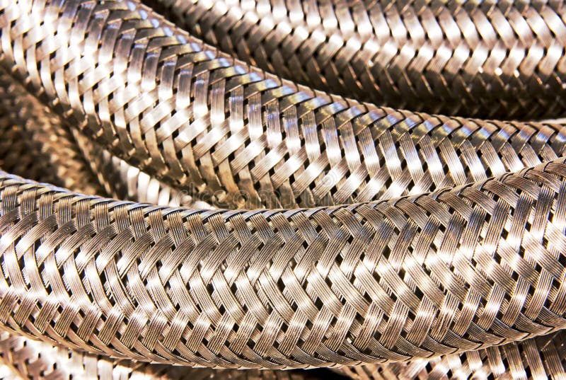 Steel braiding closeup. stock photo. Image of braid, stainless - 35055324