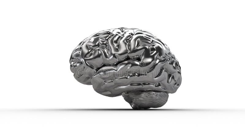 Steel brain. Iron Brain stock illustration. Illustration of anatomy ...