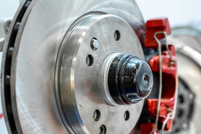 Steel Brake Disc Complete with Brake Pads. Stock Photo - Image of brake ...