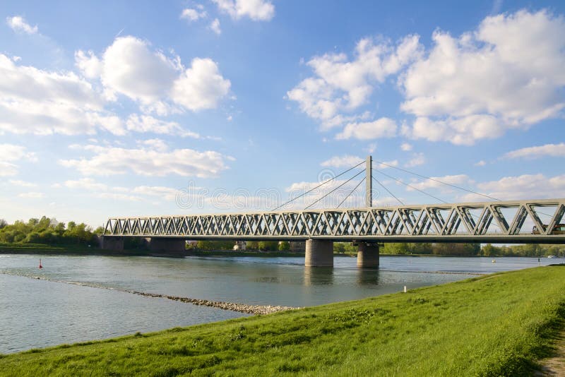 Steel Bridge Across a River Stock Photo - Image of cement, architecture ...