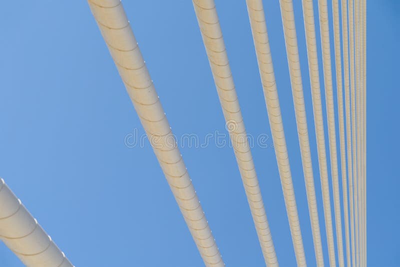Steel Bridge Cables on Sky stock photo. Image of metal - 83124316