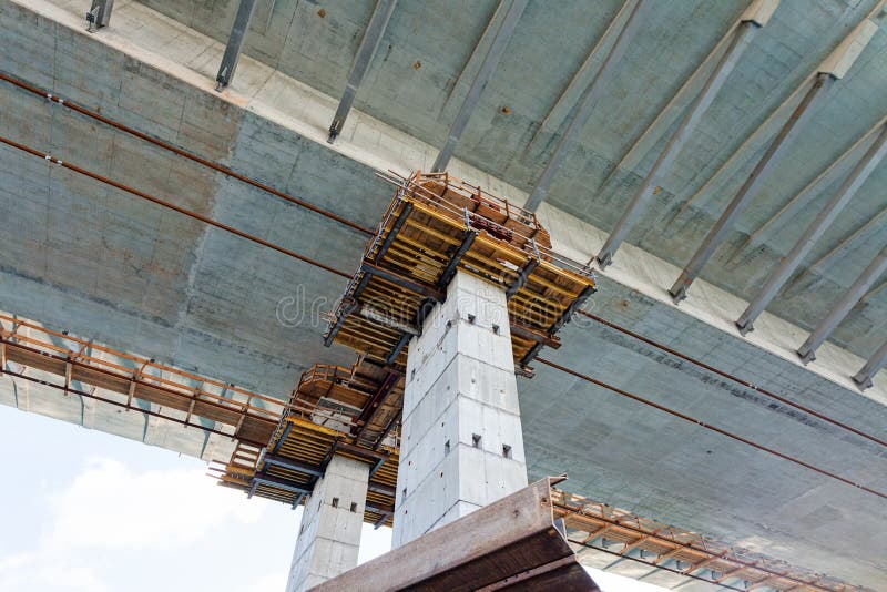 Steel bridge construction stock photo. Image of development - 43352240
