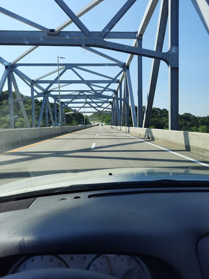 Steel Bridge Going from Kentucky into Indiana Stock Image - Image of ...