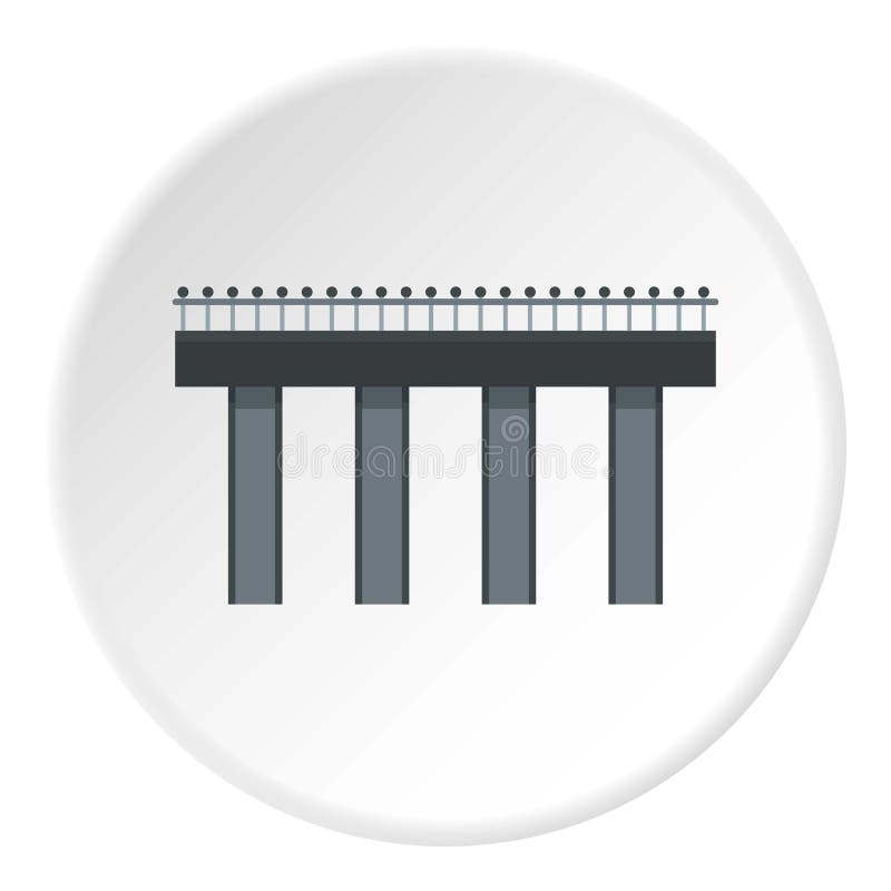 Bridge with Steel Supports Icon, Flat Style Stock Vector - Illustration ...