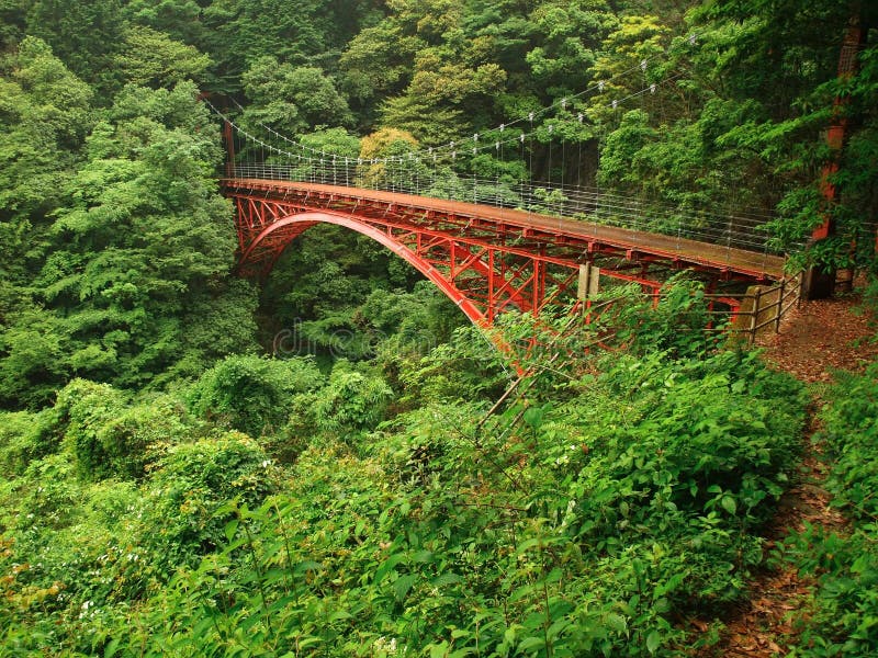 Steel Bridge in the Mountains in Japan Stock Photo - Image of park ...