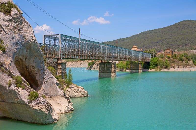 Steel Bridge Over Reservoir Stock Photo - Image of wide, saturated ...