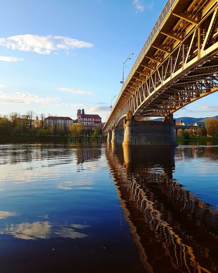 Steel Bridge Over the River Elbe Stock Photo - Image of destination ...