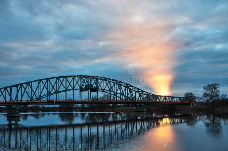 Steel Bridge Over the River. Stock Image - Image of boat, water: 85253271