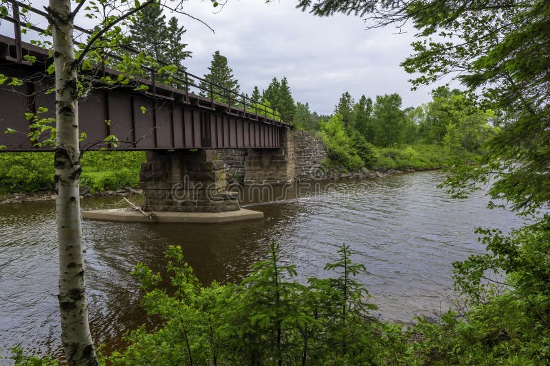 Steel Bridge Over a River in Northern Minnesota Stock Photo - Image of ...