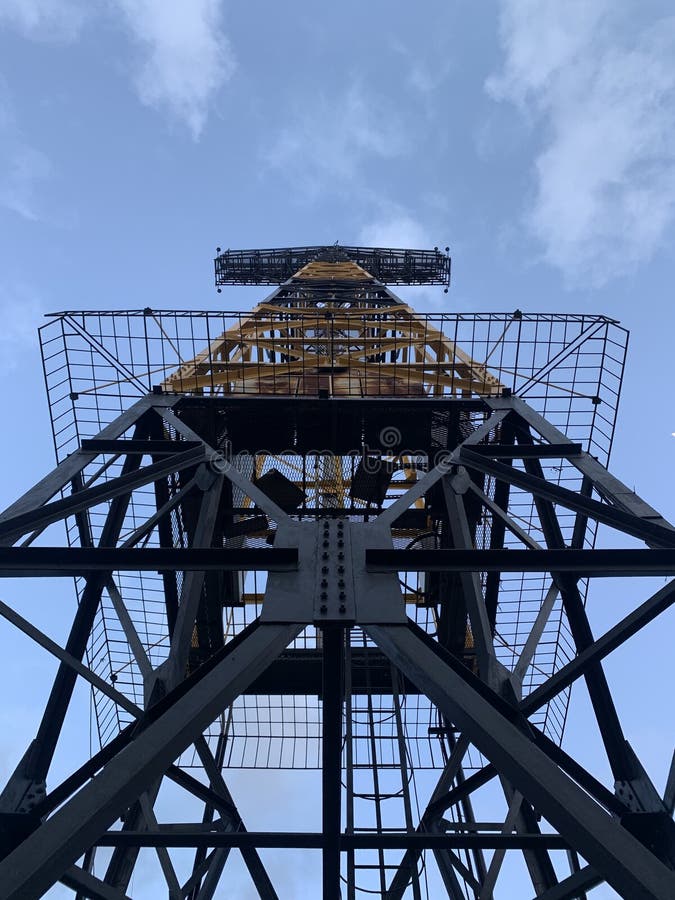 Steel bridge tower stock photo. Image of vehicle, iron - 220681560