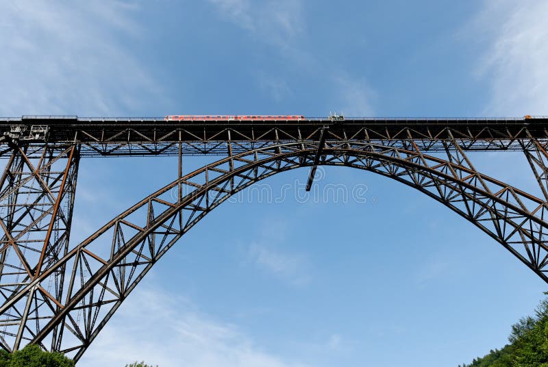 Steel-Bridge with train stock photo. Image of germany - 1117016