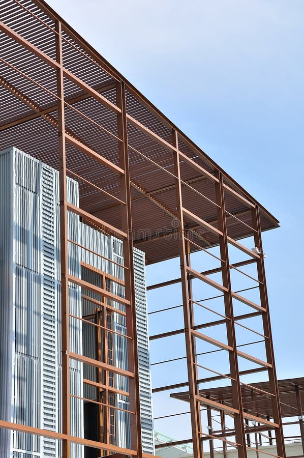 Steel Building Construction Framework Stock Image - Image of strong ...