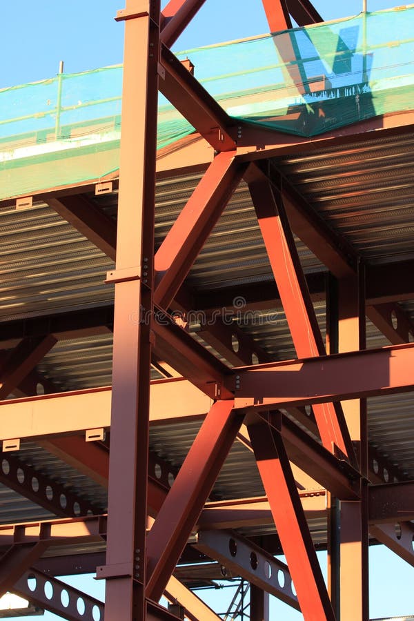 Steel building structure stock image. Image of brace, angles - 5741549