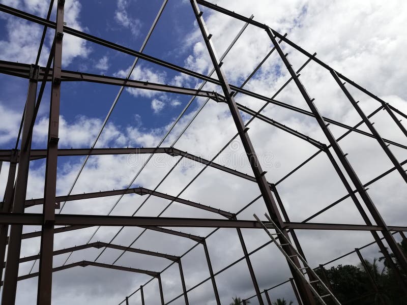 A Steel Building Structure for Architecture Stock Image - Image of ...