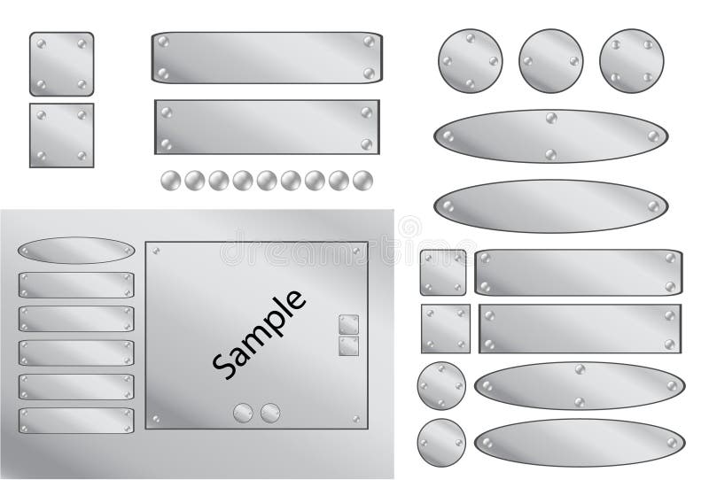 Steel buttons stock vector. Illustration of empty, plastic - 4383708