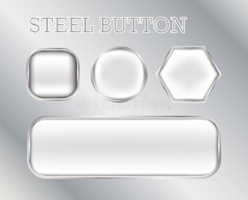 Steel Buttons stock vector. Illustration of shiny, light - 69357089