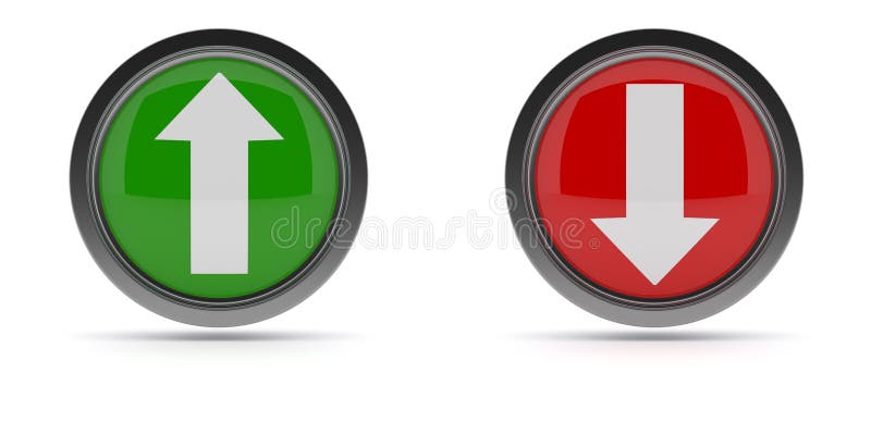 Increase Green Up And Red Decrease Arrow Buttons Stock Illustration ...
