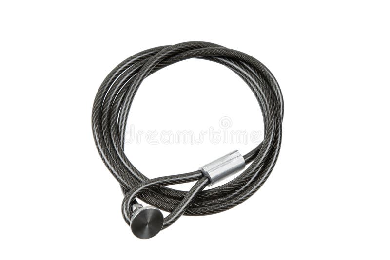 Steel Cable Coiled in a Loop, Isolated on White Background Stock ...