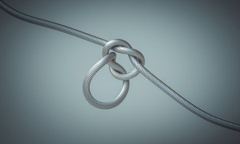 Steel Cable Forming a Knot on Gradient Background Stock Illustration ...