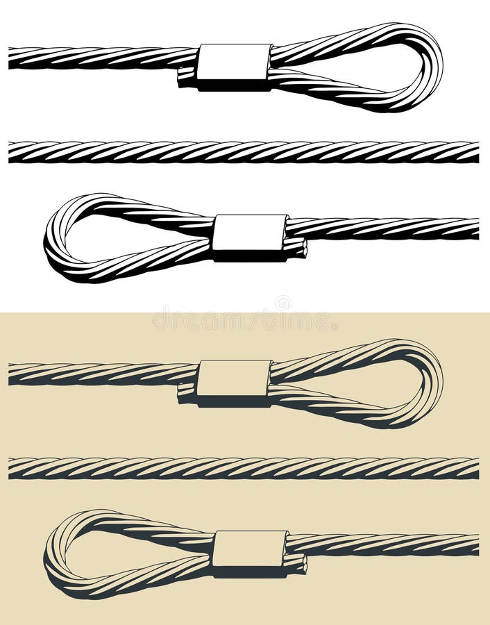 Steel cable with loop stock vector. Illustration of cable - 365683063