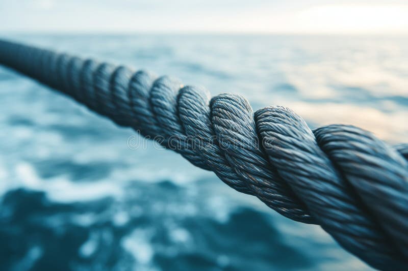 A Steel Cable on a Ship. Generative AI. Stock Illustration ...