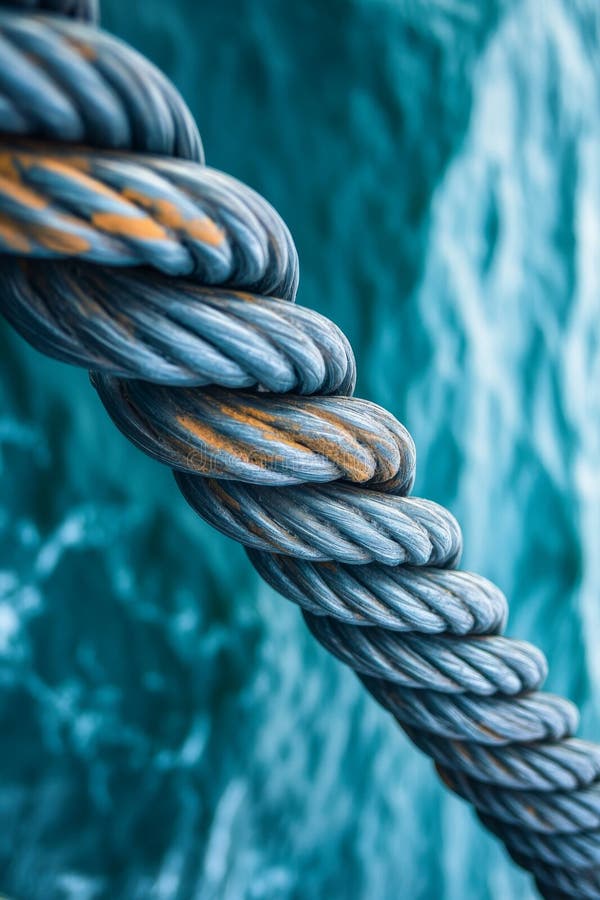 A Steel Cable on a Ship. Generative AI. Stock Illustration ...