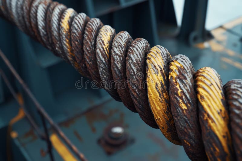 A Steel Cable on a Ship. Generative AI. Stock Illustration ...