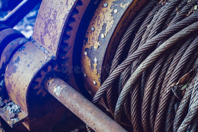 Steel Cable Wire Metal Rope Stock Photo - Image of corrosion, pulley ...