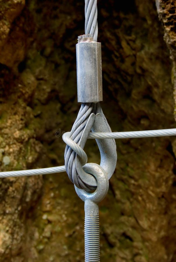 Steel cables connection stock photo. Image of hook, equipment - 2301404