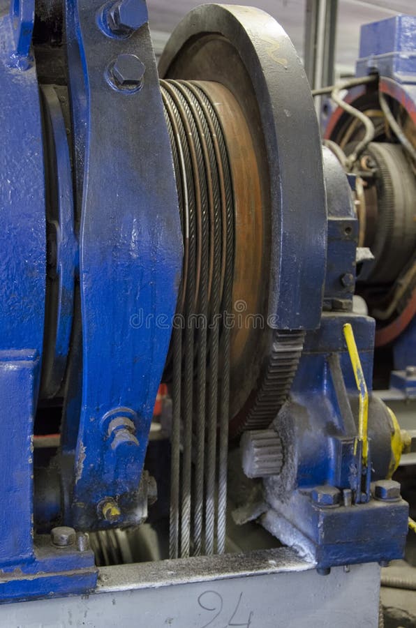 Steel Cables of a Lift Motor Stock Photo - Image of steel, gear: 99281170