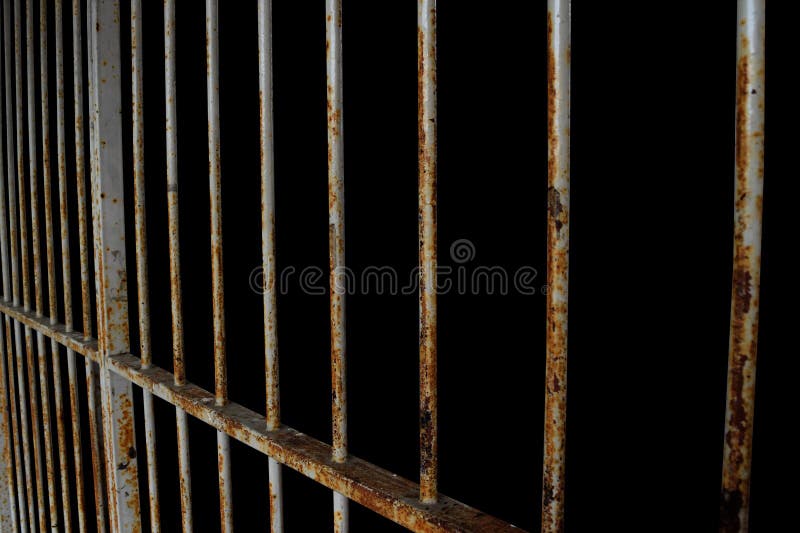 Steel Cage Have Rust Isolate on Black Background Stock Photo - Image of ...